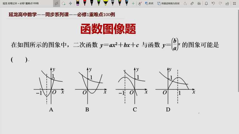 高中数学必修1同步课程图像题 通过选项 利用排除法判断正确选项