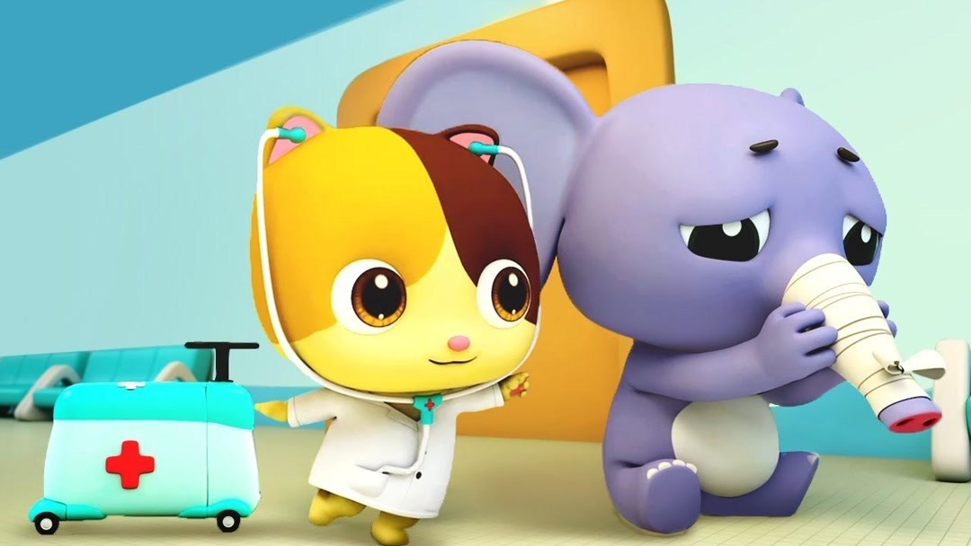 宝宝巴士动画:大象宝宝怎么了 医生卡通动画 儿童童谣