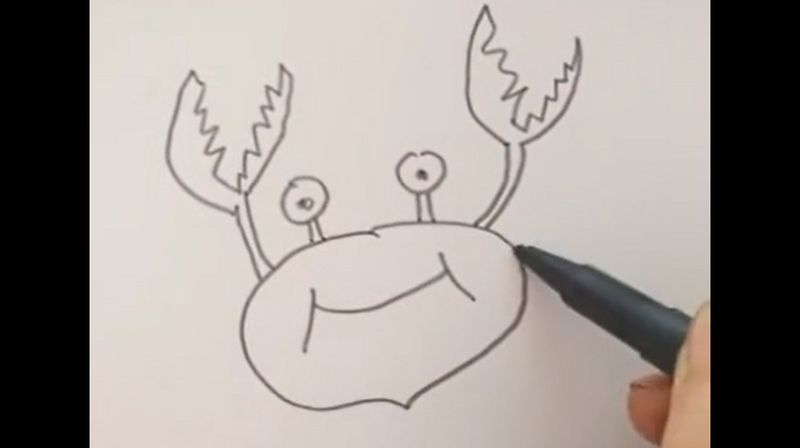 简笔画的螃蟹这样画,你会了吗?
