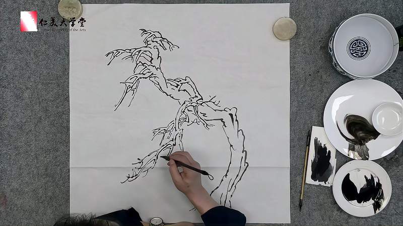 国画松树的画法教程
