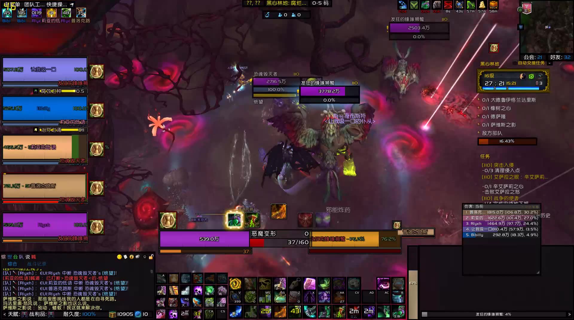 [wow]16层黑心林地 DH视角