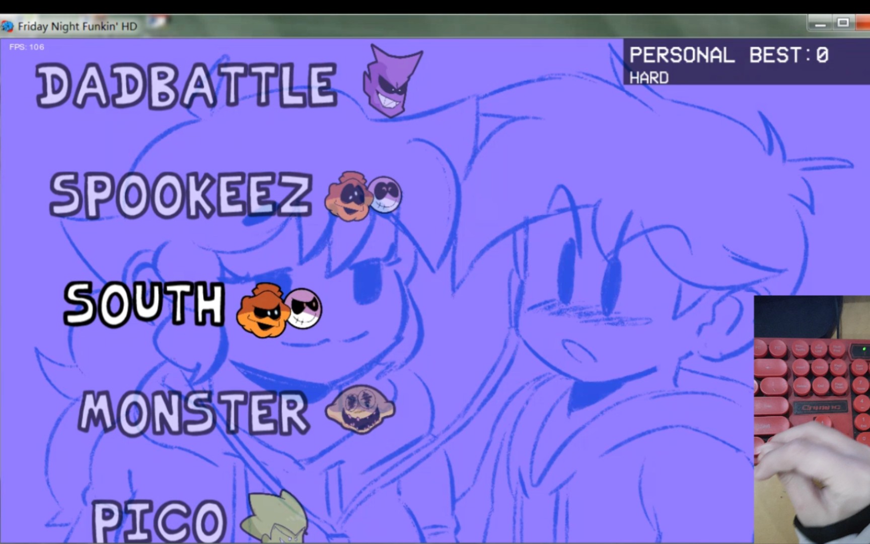 周五夜放克( Friday Night Funkin)HD模组恐怖双子第二首曲目の手元