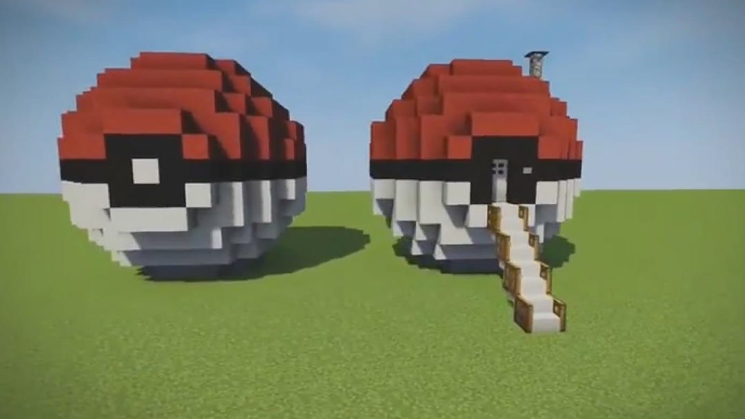 我的世界 教你建造外表是《精灵宝可梦》精灵球的房子