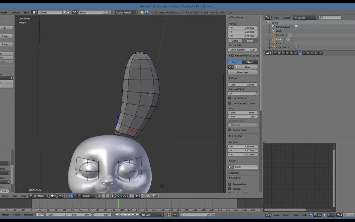 小兔子建模渲染毛发教程blender
