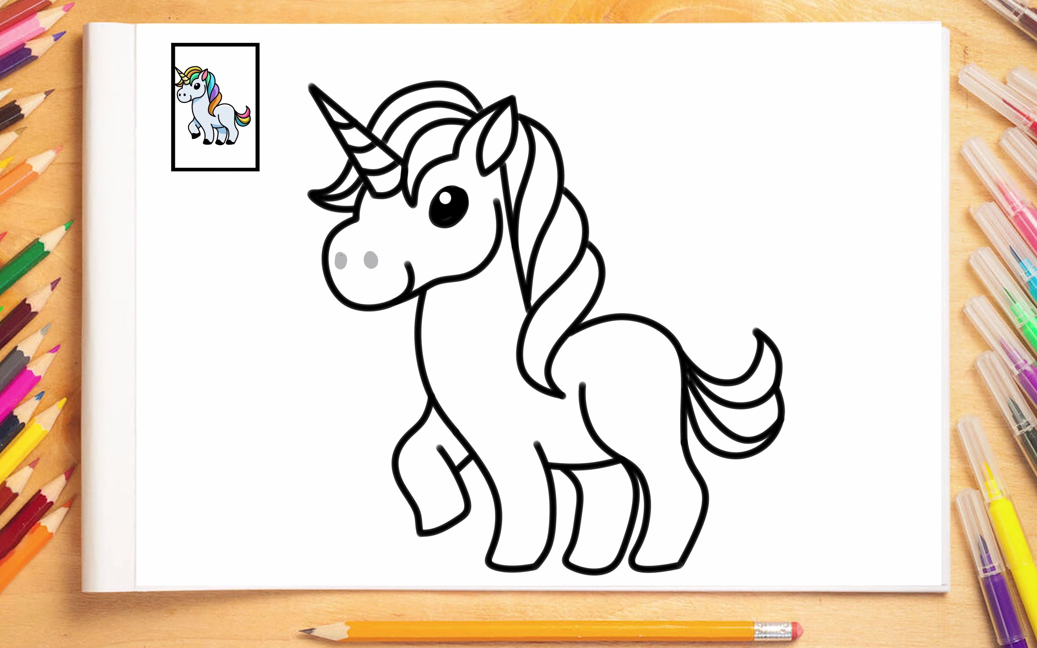 【简笔画】2分钟教会你画简笔画独角马~一看就会的简笔画~画画如此...