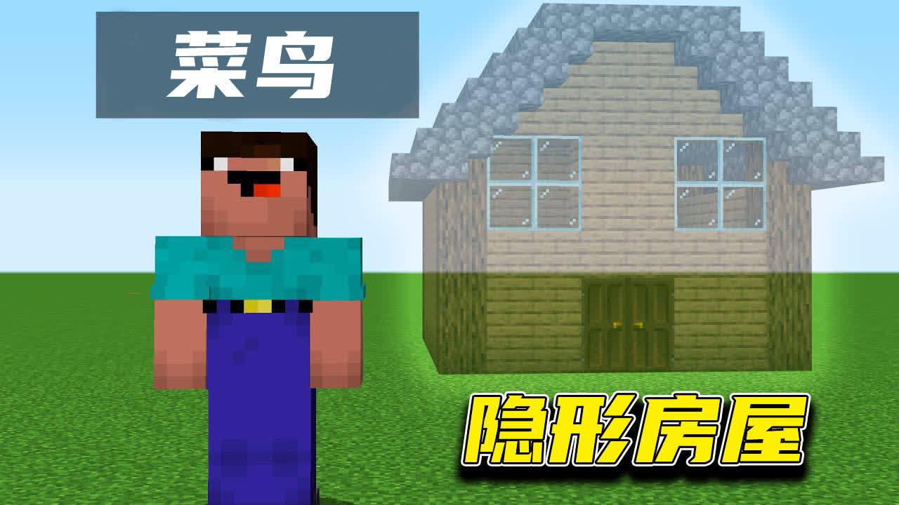 我的世界MC│村庄惊现隐形房屋!菜鸟连夜偷走超级按钮,报应却接踵...