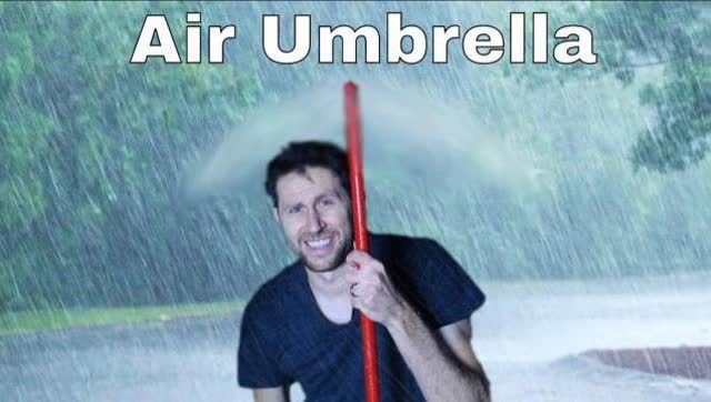 老外发明“空气雨伞”,完全没有伞面,这是什么原理?