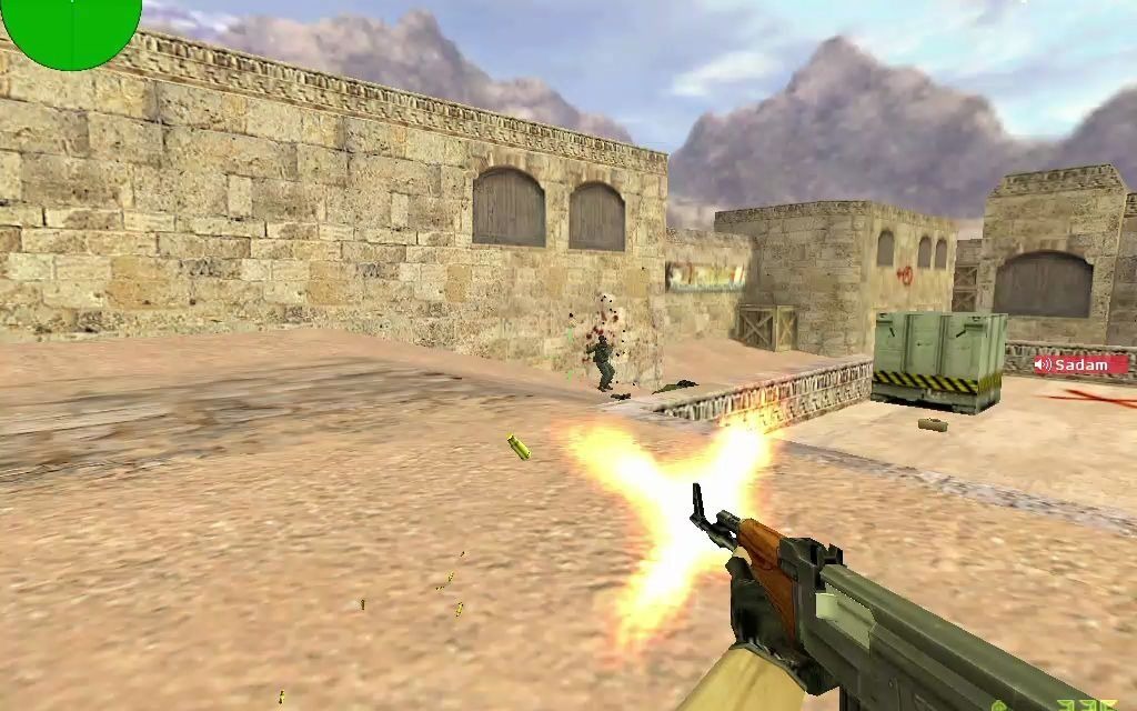 CS1.6个人主视角 dust2 AK扫射压枪 穿射 AWP的发挥 单场23frag