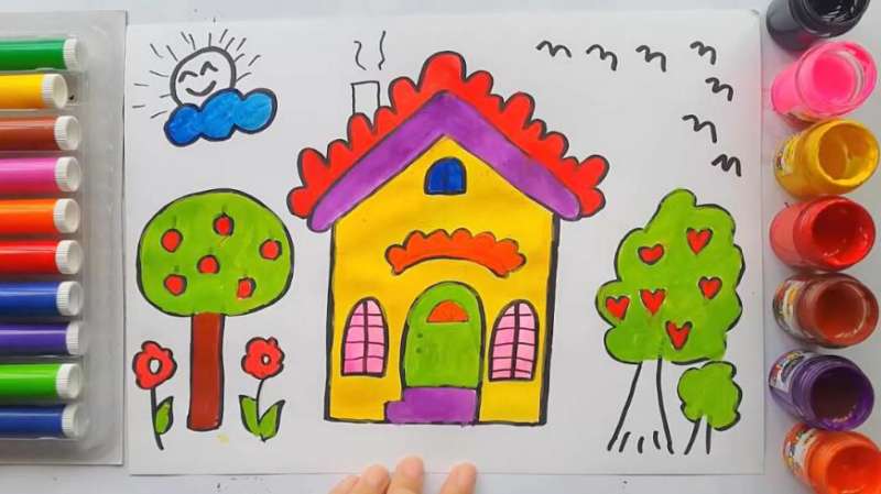 非常简单的儿童早教绘画视频教程,教你绘制房子