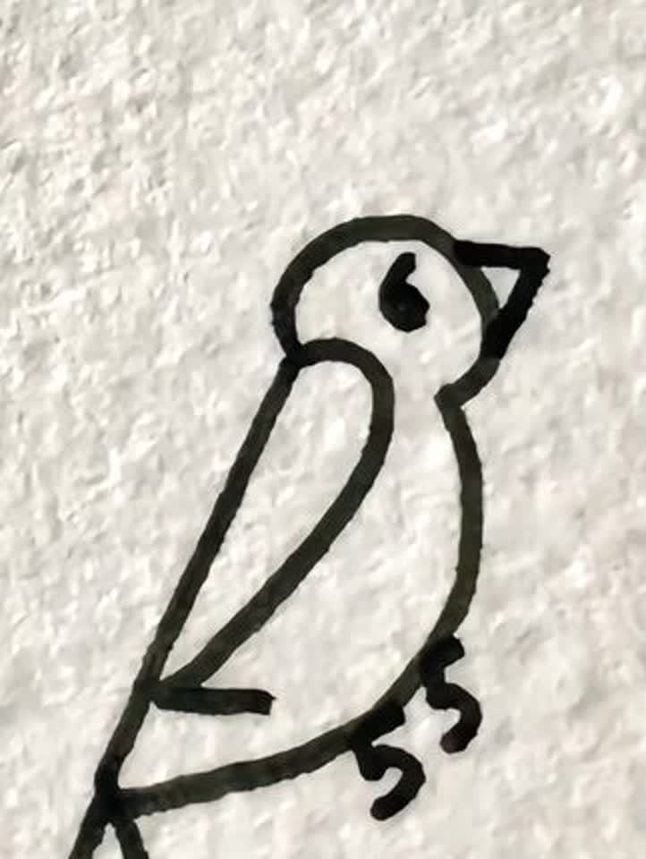 1到7画鸟#简笔画 #跟着学画画 #每日一画 #育儿简笔画
