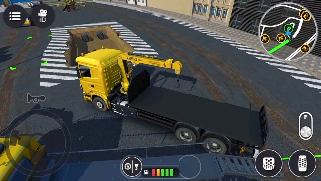 工程车吊车益智动画 驾驶吊车去运送管道