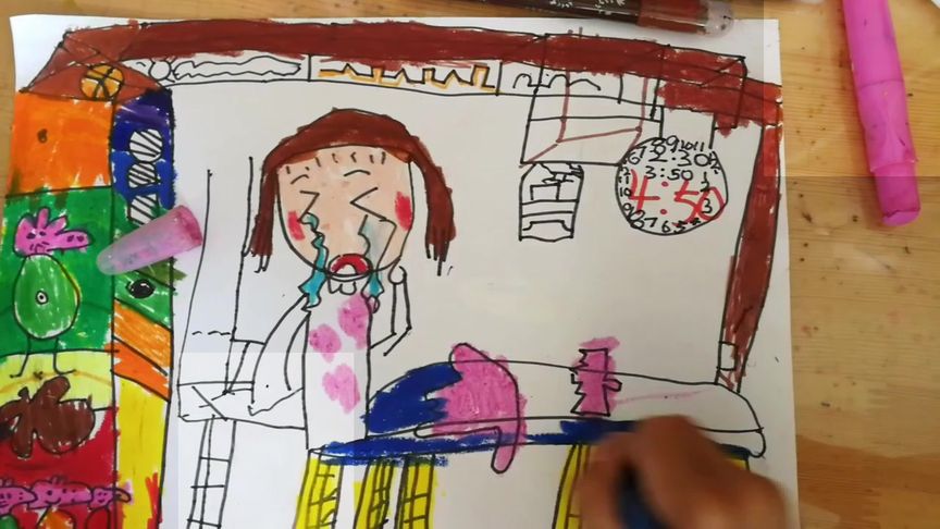 大家有起床气吗?看看小朋友画的一幅起床气作品!