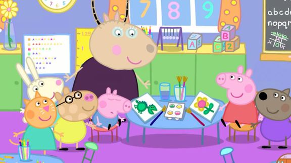 小猪佩奇全集:乔治第一天上幼儿园,大家喜欢乔治,都跟他一起玩