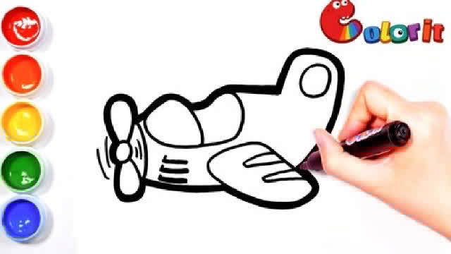 简单易学的儿童简笔画,2分钟教你画一架酷酷的小飞机