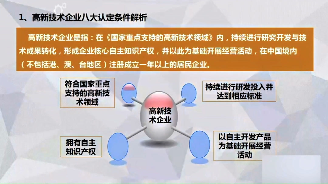 管会大咖秀:企业如何成为高新技术企业,8个基本条件