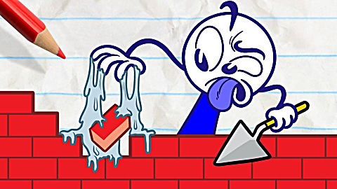 搞笑铅笔画小人:看电视也要一波三折?