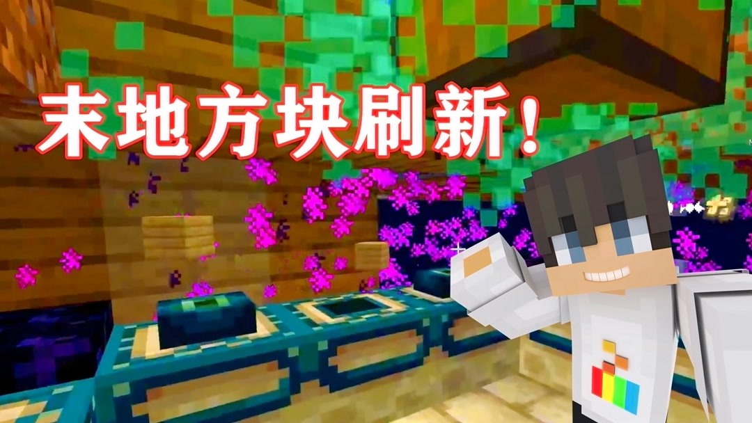 【MC大白】单方块空岛生存24,末地方块刷新小黑登岛!