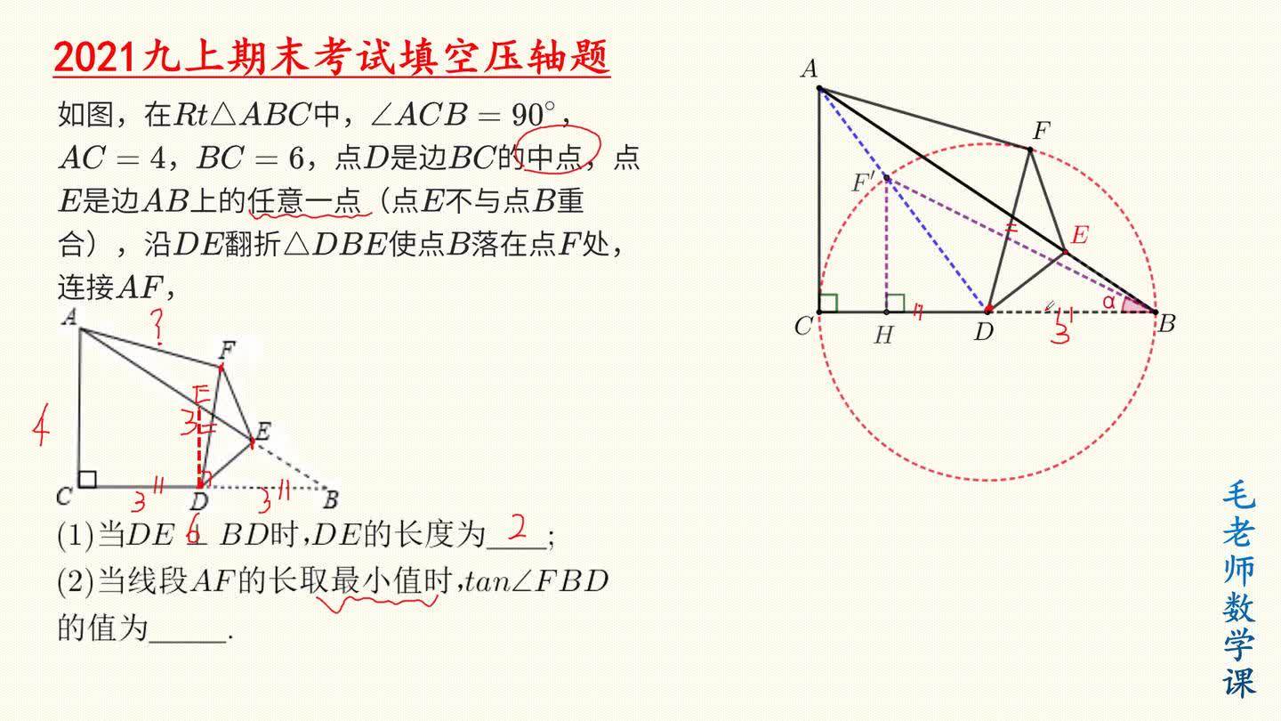 这道初三数学填空压轴题很不错,几何最值与图形翻...