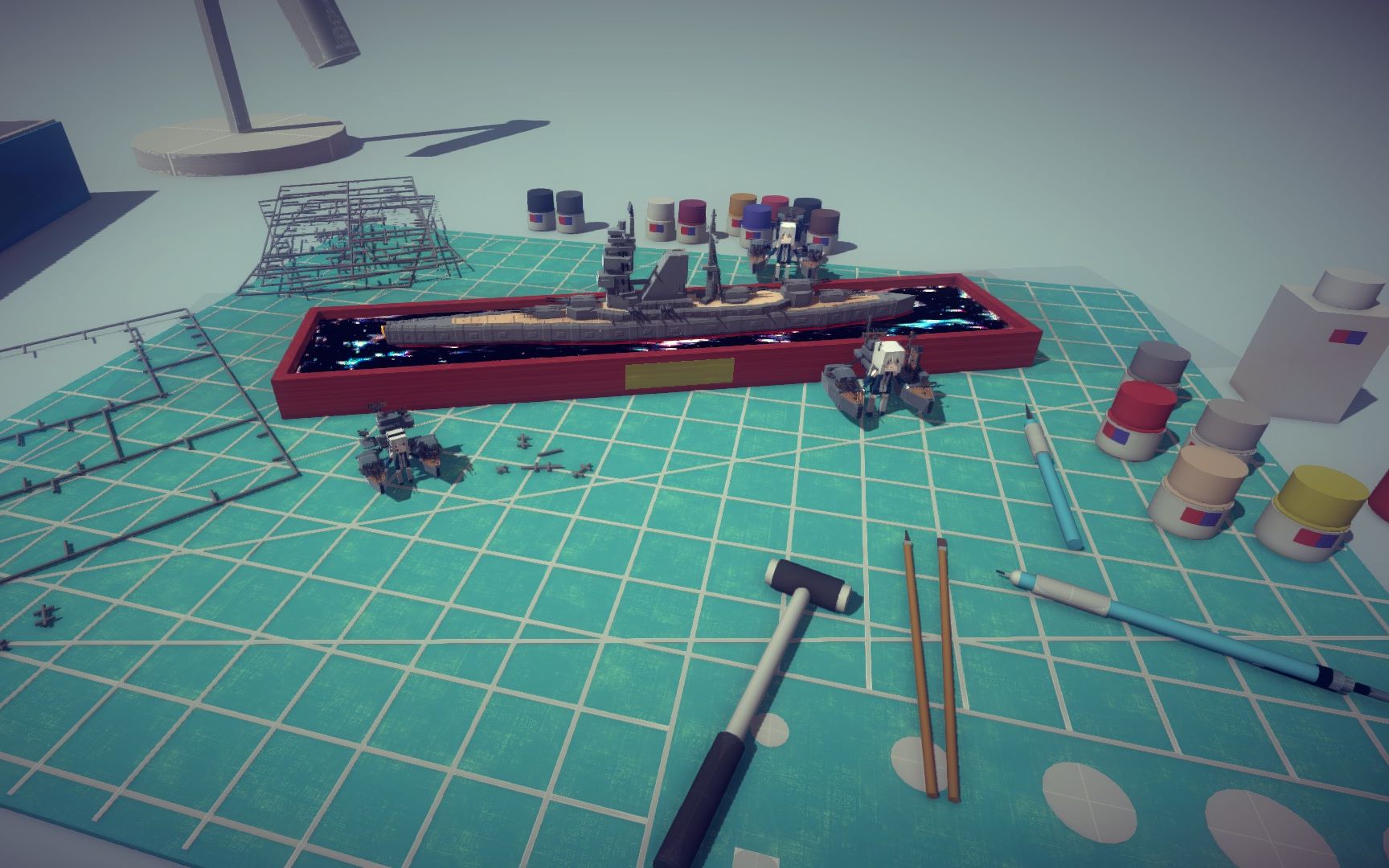 【besiege木船模型板件】1/700 水 景 胶 佬