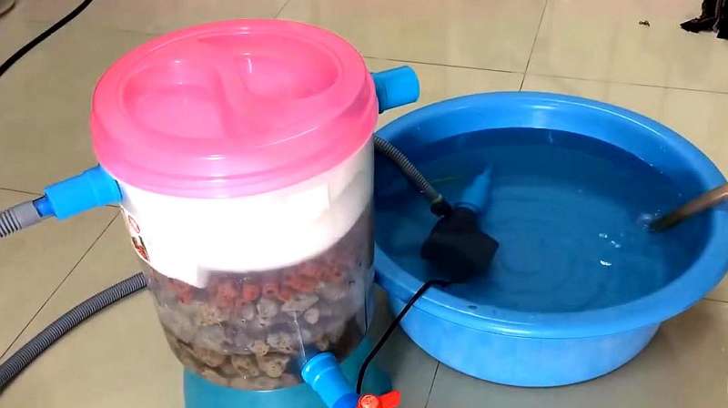 简易的鱼池过滤桶制作教程,主人的发明能力太强了吧