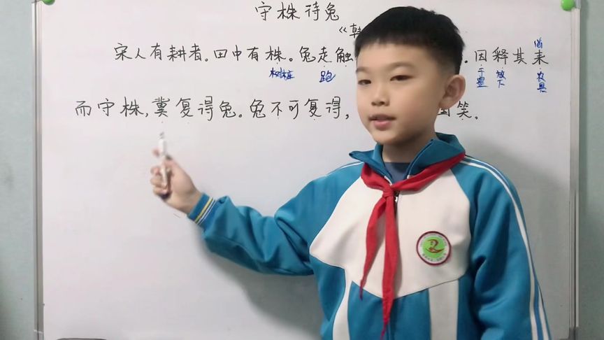 #快乐学习 今日分享寓言故事,文言文版《守株待兔》 #小能豆