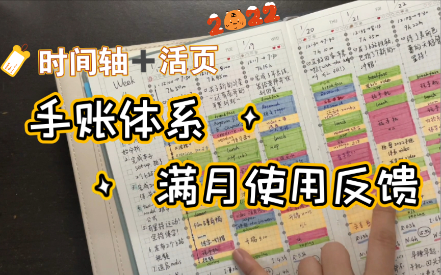 【手账】手账体系使用满月反馈|时间轴手账经验分享|精力时间管理|A6...