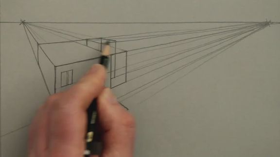 看看大师是如何画画的,2点视角学起来,轻松画房子!