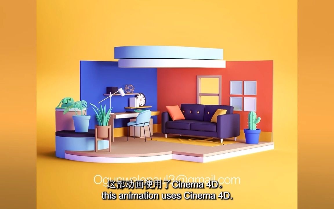 C4D教程-动态图形房子变形动画教程包含中文字幕工程文件