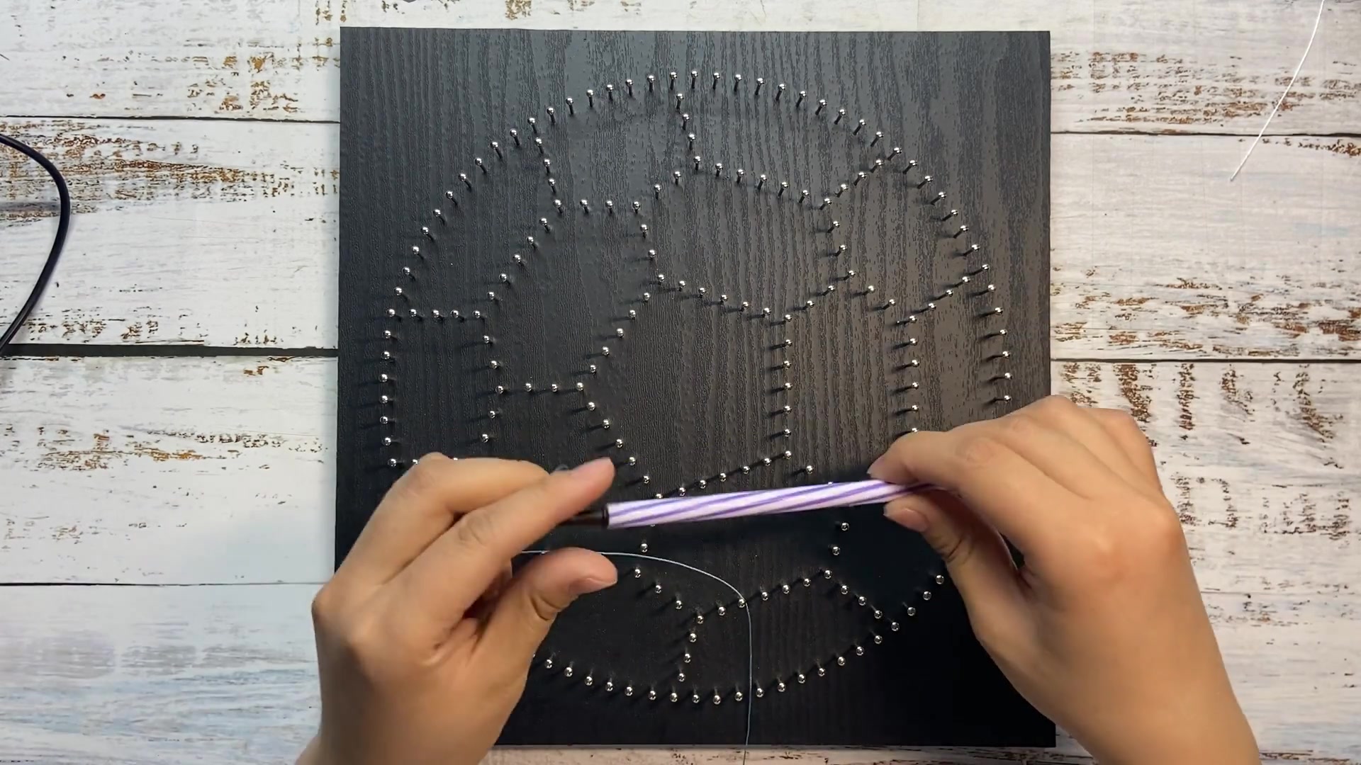 足球钉子绕线画教程小雨你好创作