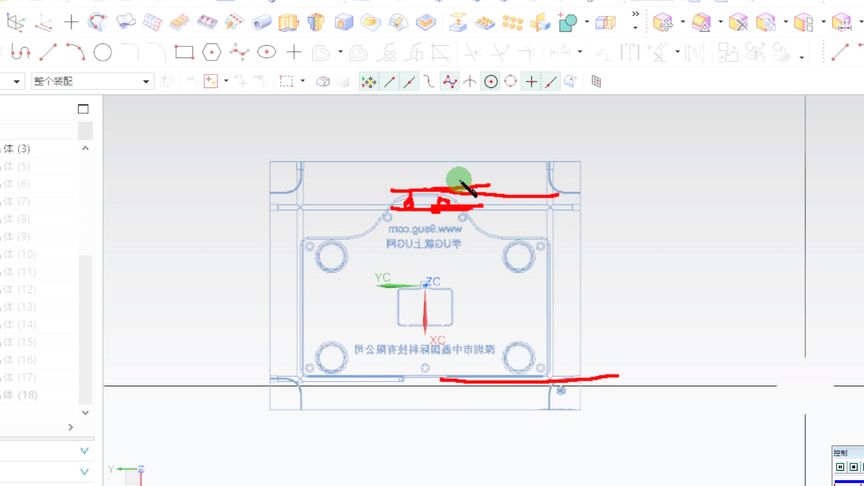 UG10.0模具全3D设计12,如何巧妙设计前模仁运水使产品冷却均匀
