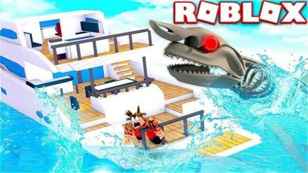 Roblox大白鲨模拟器!爆笑遭遇骷髅鲨!瞬间吓的翻船了? 面面