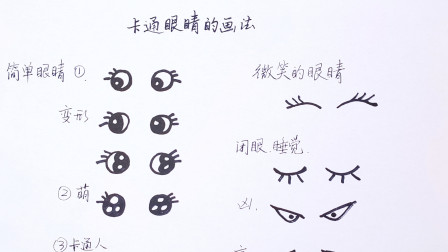 儿童简笔画 眼睛怎么画 教你画好动漫人物的眼睛
