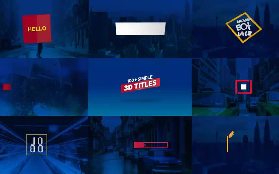 AE模板-简单三维文字标题动画 100+ Simple 3D Titles V1.2