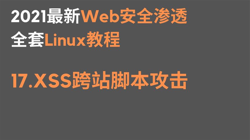 17.XSS跨站脚本攻击