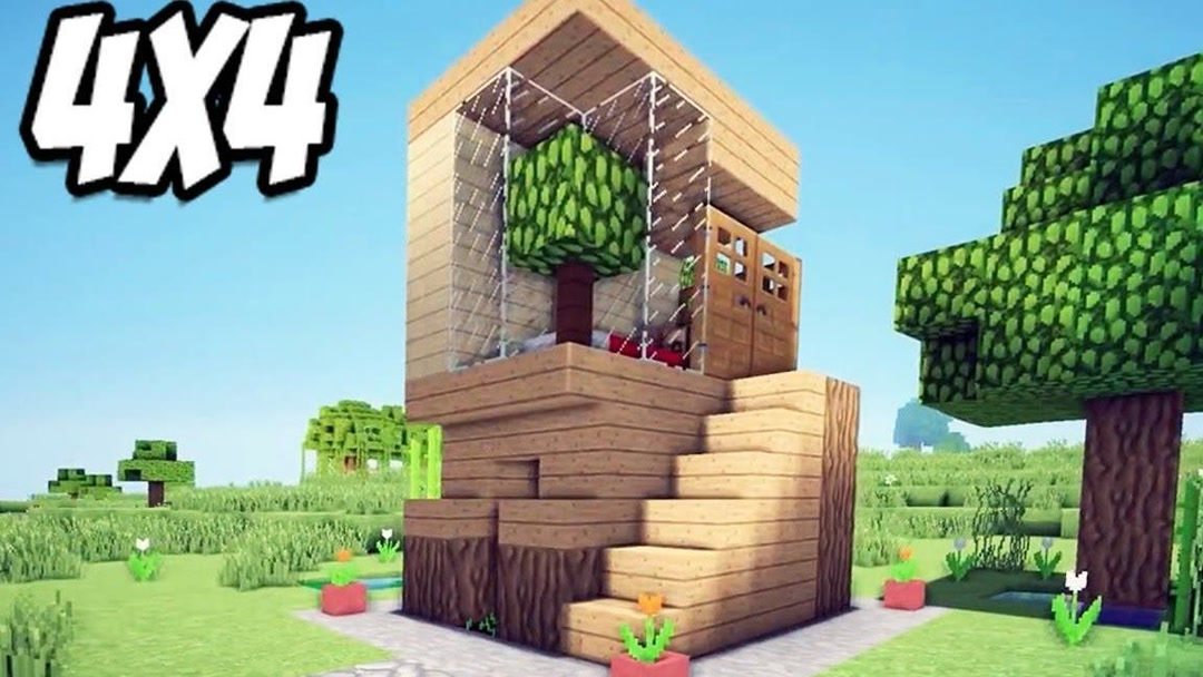 我的世界.【建筑教学】带你造一个4x4的生存向小屋