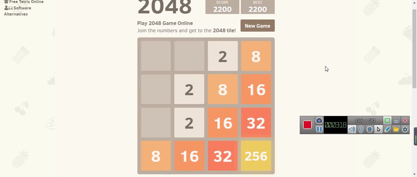 玩2048,水平又下降了,以前能打出4096的