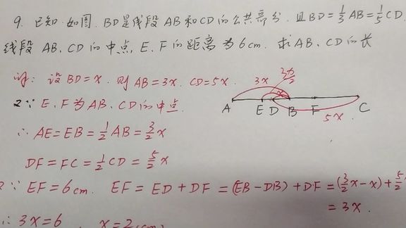 利用方程思想求线段和角度