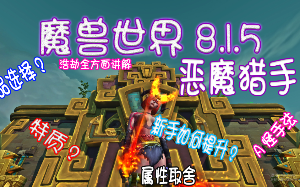 [魔兽世界8.1.5]浩劫恶魔猎手全面讲解!手把手教你从萌新变成伊利丹的...