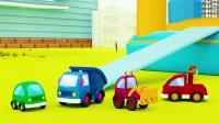 趣味工程车动画,认识各种颜色的小汽车、工程车