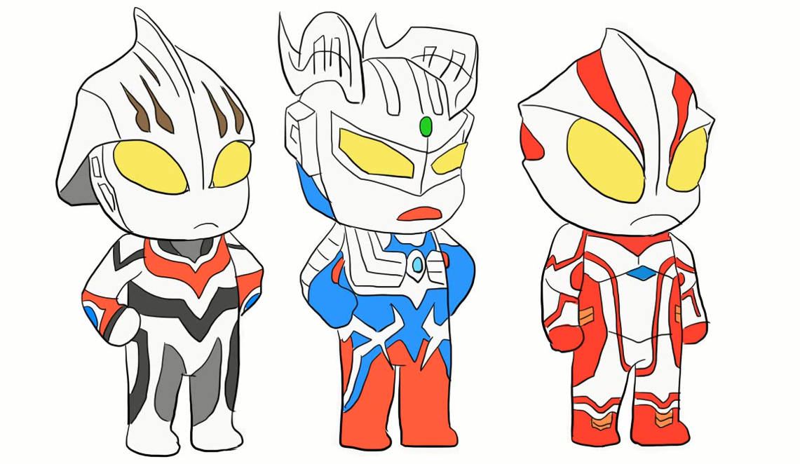 奈克瑟斯奥特曼 泰罗奥特曼 梦比优斯奥特曼儿童简笔画