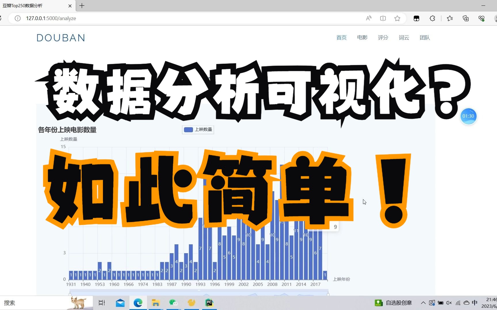 [某瓣电影数据可视化]Python学习