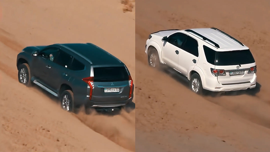 三菱帕杰罗和丰田,差别究竟有多大?遇到沙坡后,彻底现出原形