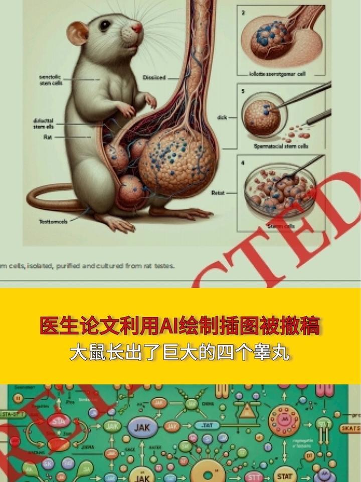 医生论文利用AI绘制插图被撤稿,大鼠长出了巨大的四个睾丸