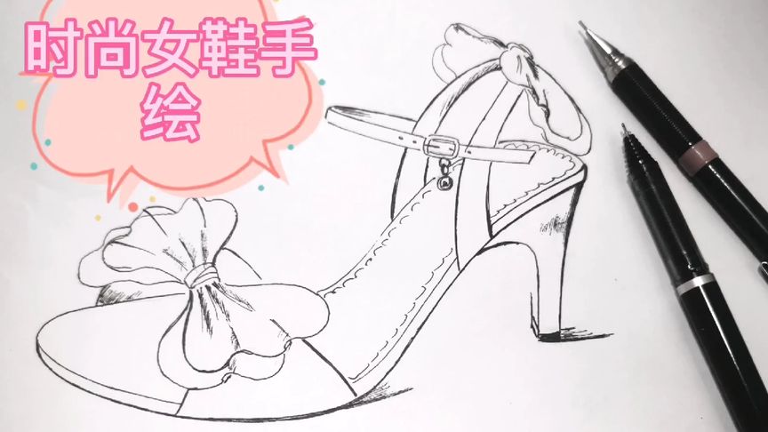 #原创#时尚凉鞋手工设计手绘。