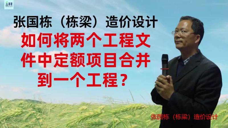 张国栋(栋梁)造价设计:如何将两个工程文件中定额项目合并到一个工程?
