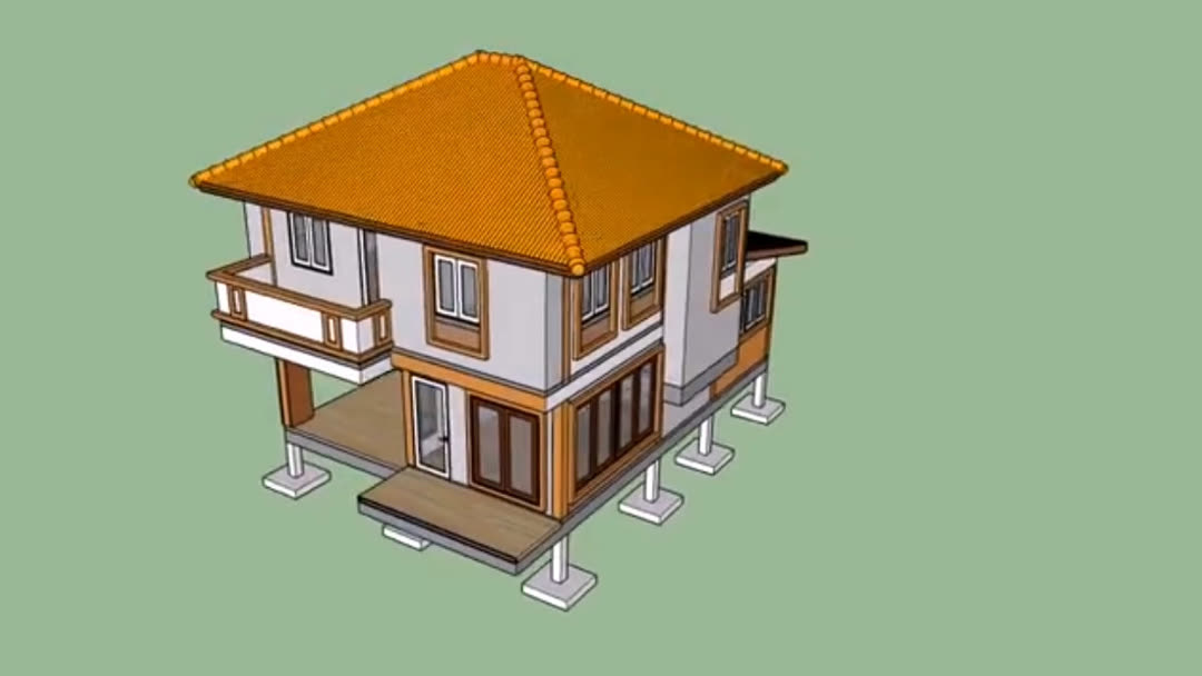 现代干栏式房子建模3D动画,很有特色