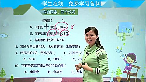人教版小学数学六年级上册34 百分数的整理与复习_batch