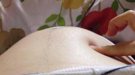 41周了,即将分娩的胎动,妈妈用手一按肚皮,宝宝动的就格外厉害