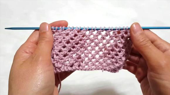 棒针编织简单的渔网镂空,编织围巾很好看,5分钟学会