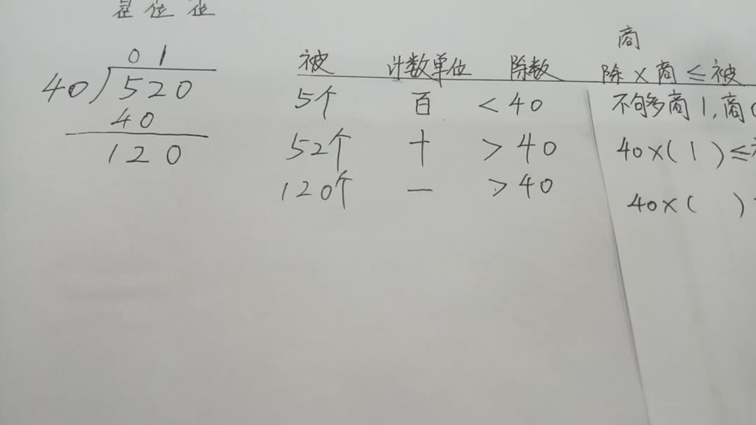 除数是整十数除法